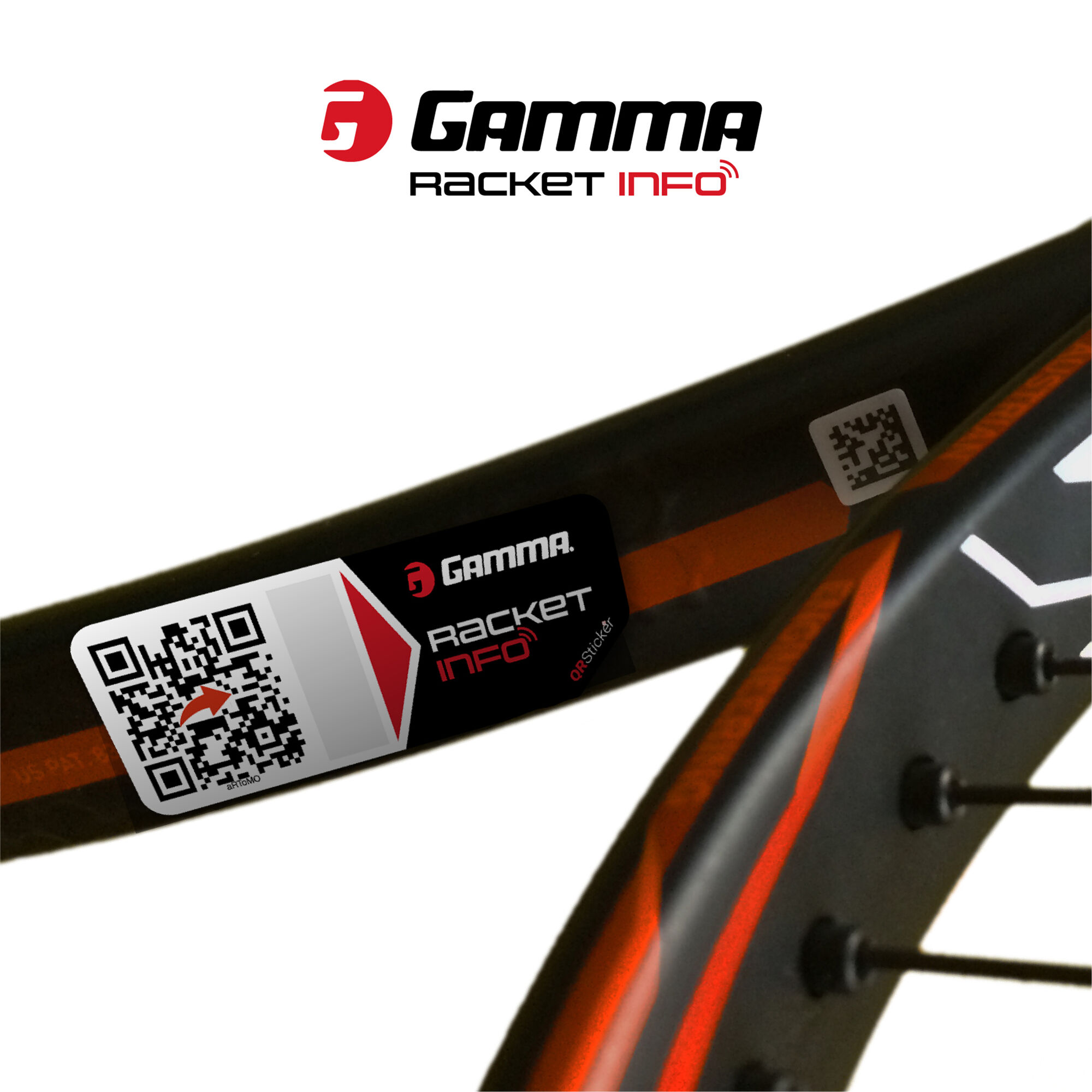 Gamma Gamma Racket Info QR Sticker Besaitungsaufkleber 2er Pack Schwarz ...