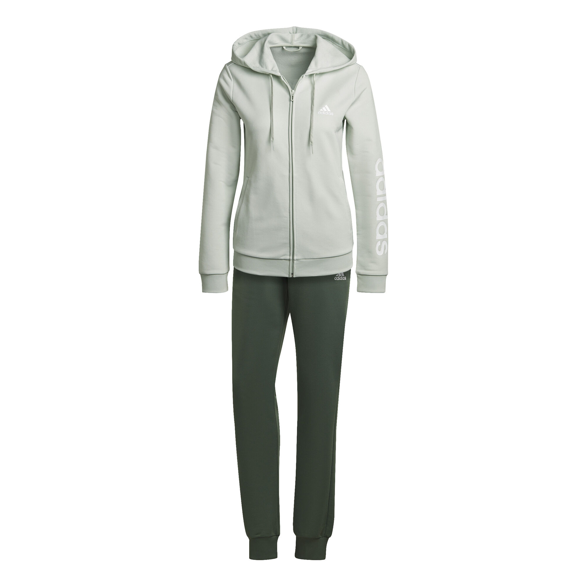 Adidas Linear French Terry Trainingsanzug Damen Grün Online Kaufen